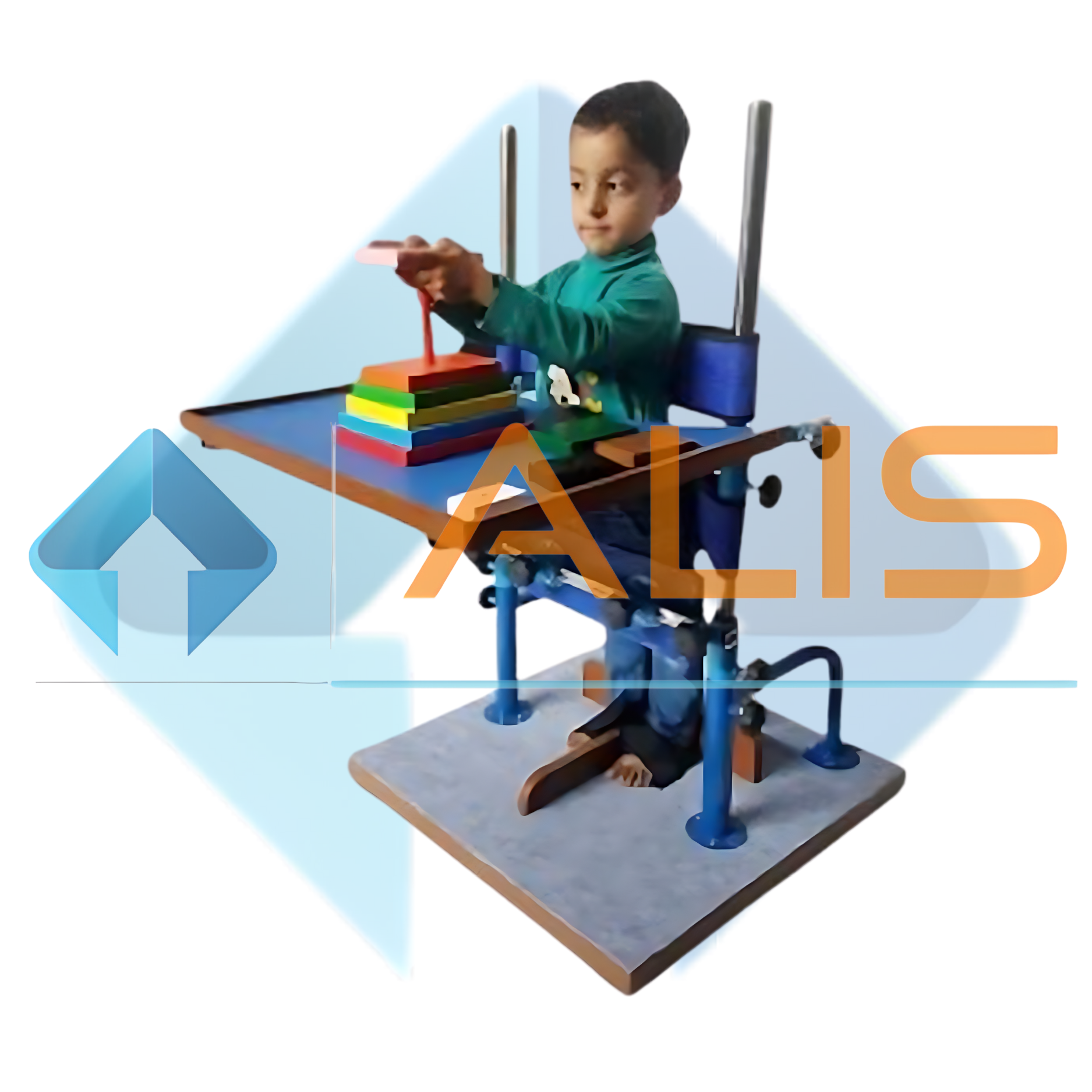 Adjustable Metalic Standing Frame Child with Wooden Base – Alis ...