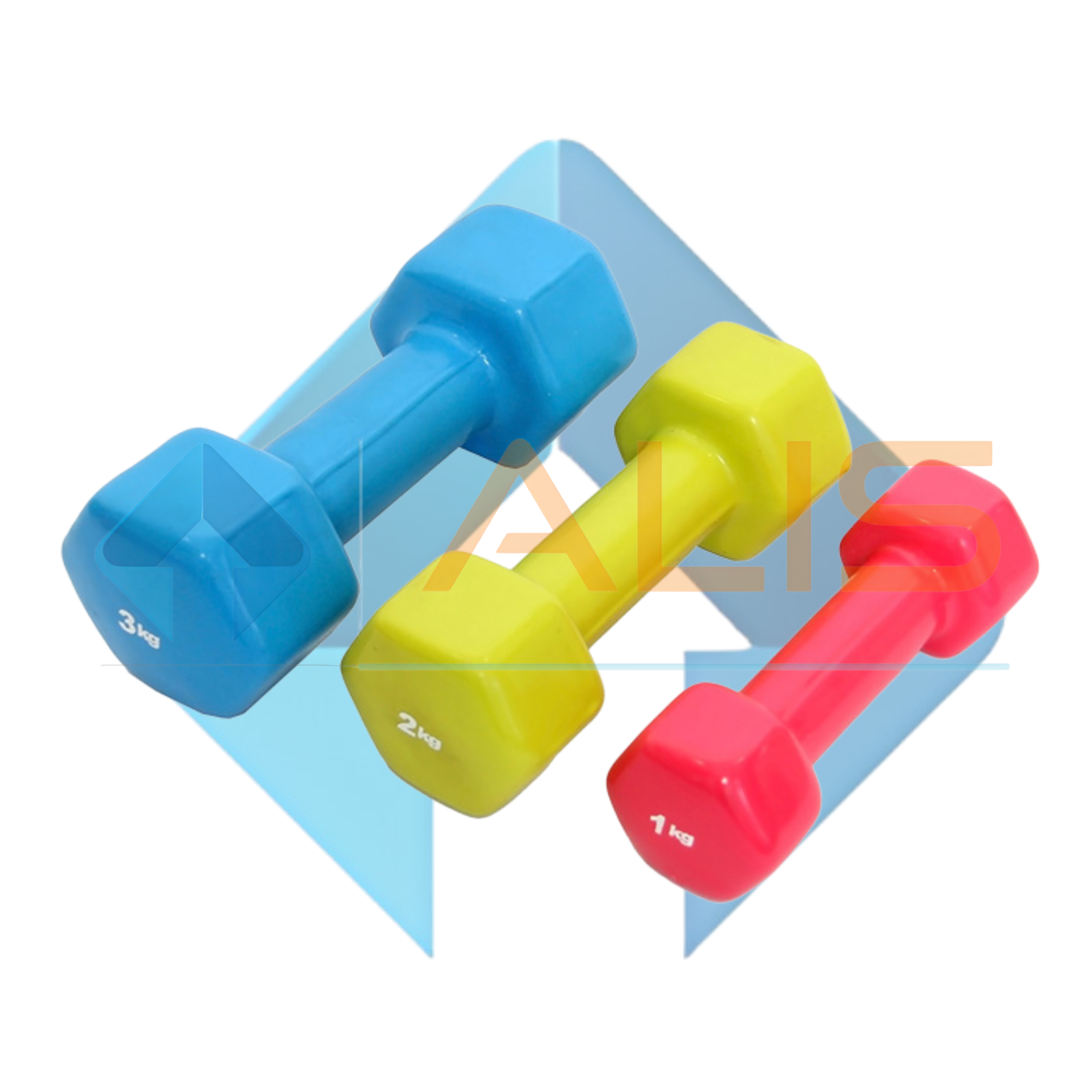 Vinyl Dumbbells (Pack of 1,2,3 Kg) – Alis Professional